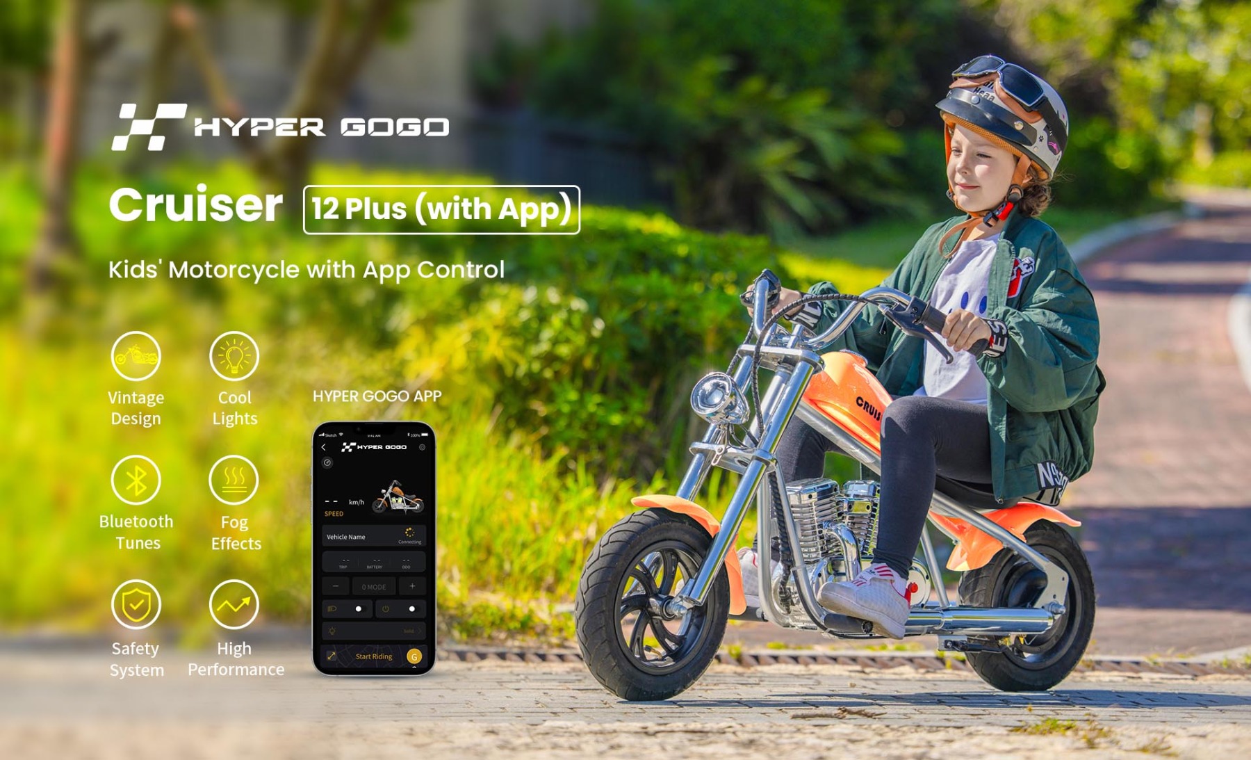 Hyper Gogo Cruiser 12 Plus Motocykl elektryczny z aplikacją - czarny ...